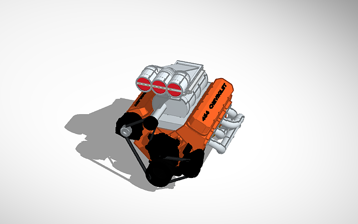 3D design 454 Big Block Drag Motor - Tinkercad