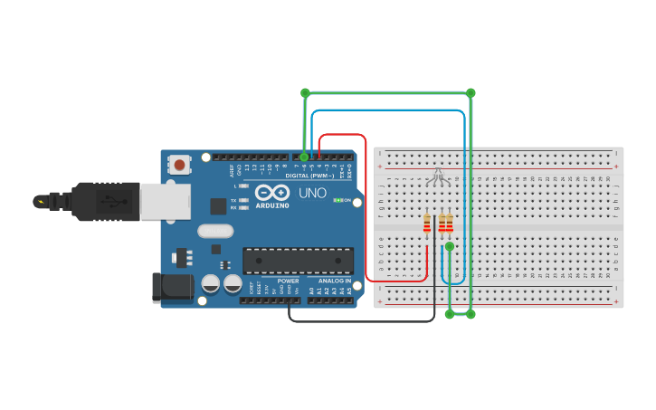 Circuit design RGB Led ile Renkli Led Yakma | Tinkercad
