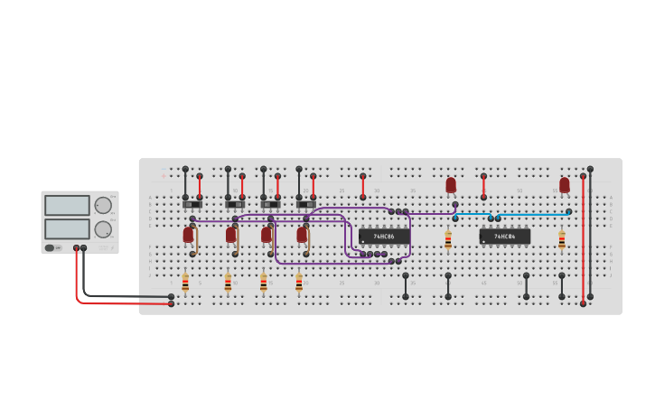Circuit Design 4 Bit Parity Generator Tinkercad