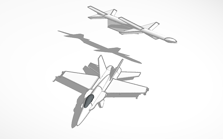 3D design Fighter Jet - Tinkercad