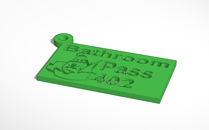 3D design Bathroom Pass | Tinkercad