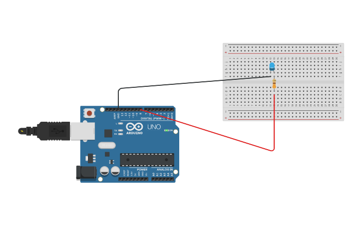 Circuit design arduino ders 1 led yakma ve kapama - Tinkercad