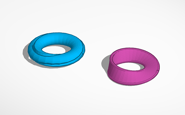 3D design bagel cut with mobius strip - Tinkercad