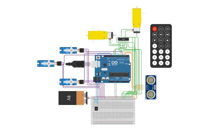 Circuit design Mason - Personal Care Bot Arduino - Tinkercad