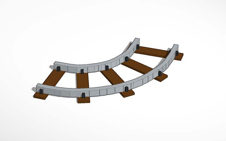 3D design Traintrack turn - Tinkercad