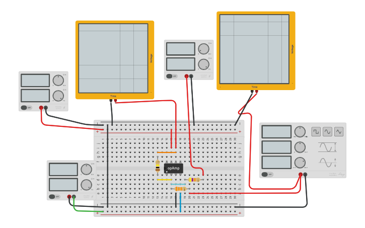 Circuit design Inverting Adder Amplifier | Tinkercad Circuit design Inverting Adder Amplifier | Tinkercad