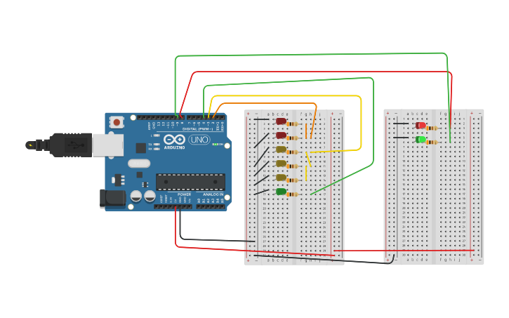 Circuit design TRAFFIC LIGHT | Tinkercad