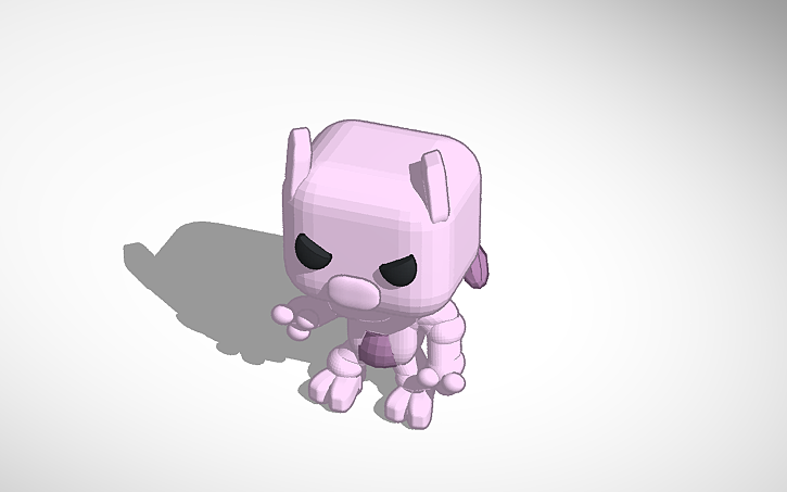 3D design Mewtwo (funko pop) - Tinkercad