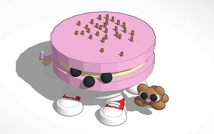 3D design macaron person - Tinkercad