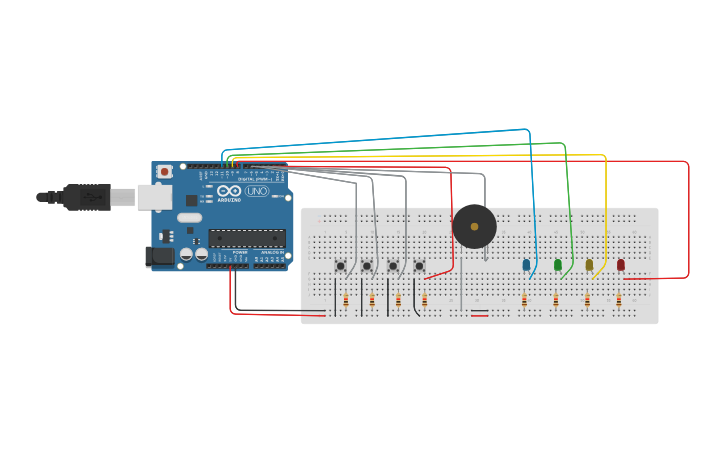 Circuit design JOGO GENIUS - Tinkercad