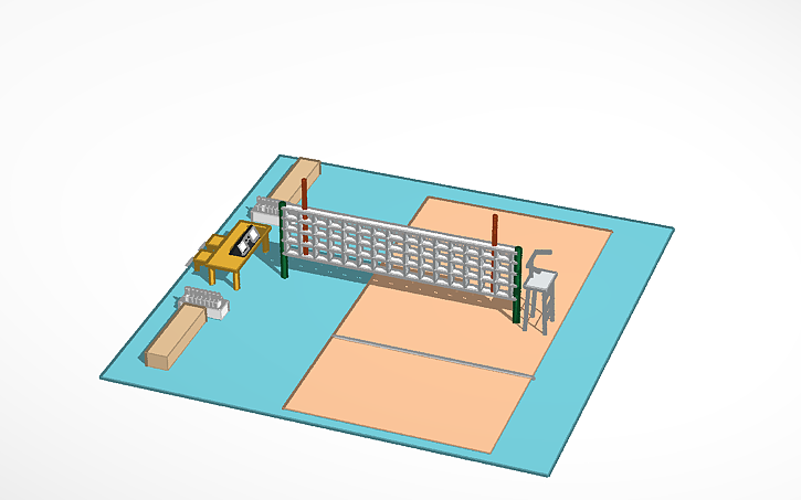 3D design volleyball court - Tinkercad
