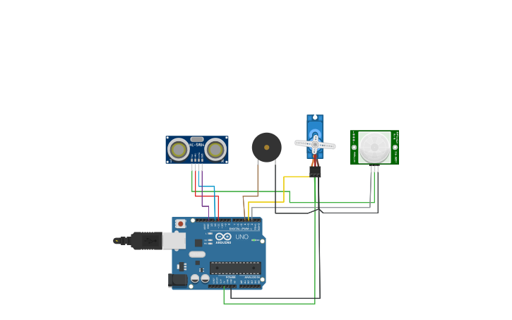 Circuit design Smart Hand Sanitizer - Tinkercad