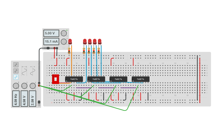 Circuit design 106120030-Shift Right Register | Tinkercad