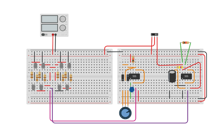Circuit design 555 timer circuit. | Tinkercad