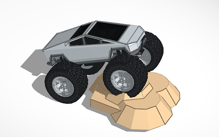 3D design Tesla Cybertruck Monster Truck - Tinkercad