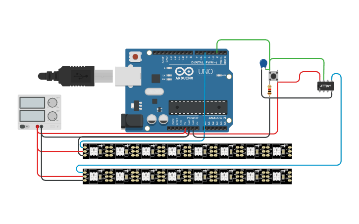 Circuit Design Blinking Led Strip With Uno And Tiny 4 Switching States