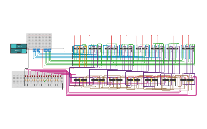 Circuit design 8-Bit Multiplier - Tinkercad