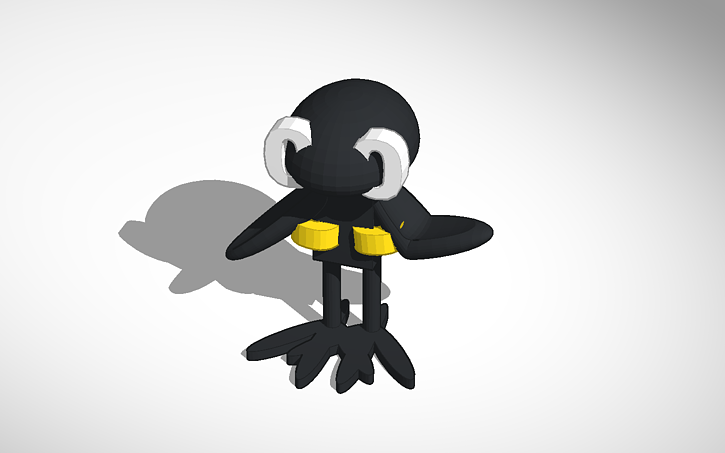 3D design Black Chicken With Floaties - Tinkercad