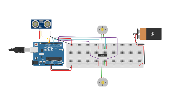 Circuit design sensor de proximidad - Tinkercad Circuit design sensor de proximidad - Tinkercad