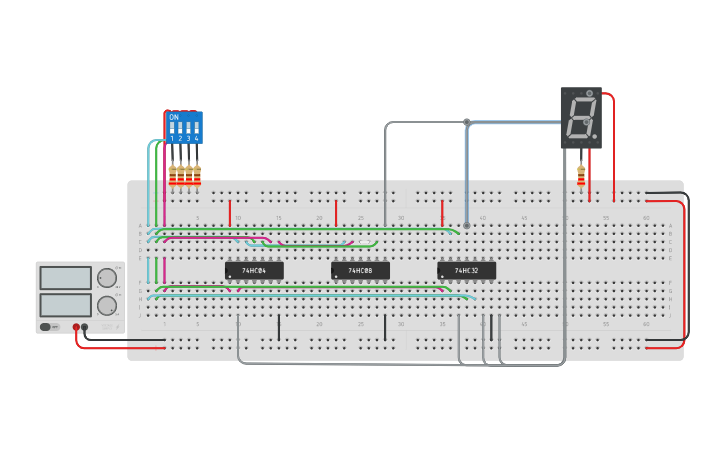 Circuit design Display 5 letras - Tinkercad