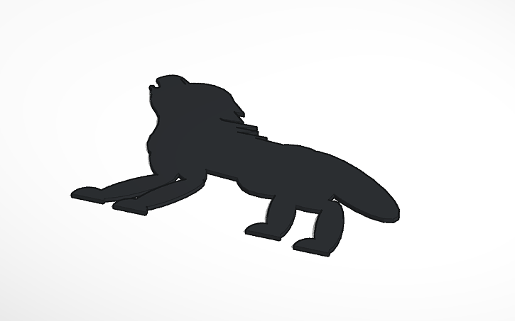 3D design Howling Wolf 2D - Tinkercad