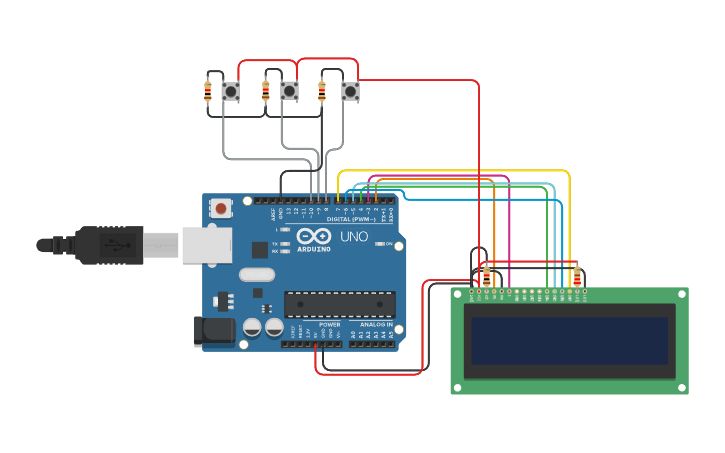 Circuit design Grupo 09 - SIstema de Reloj contador Basado en Arduino | Tinkercad
