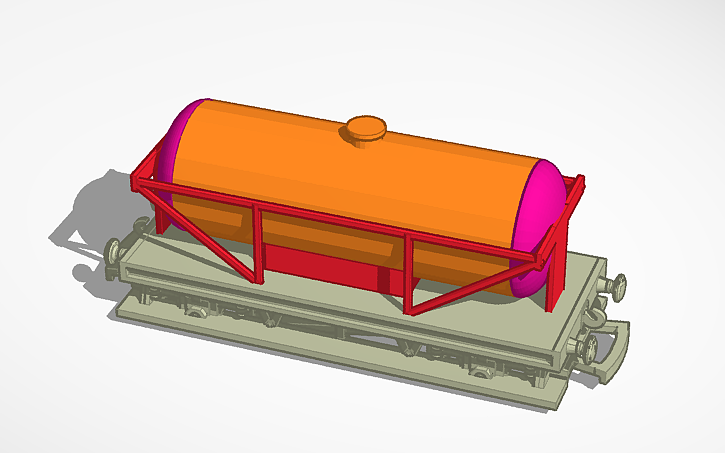 3D design HO/OO scale Tanker car (updated) - Tinkercad