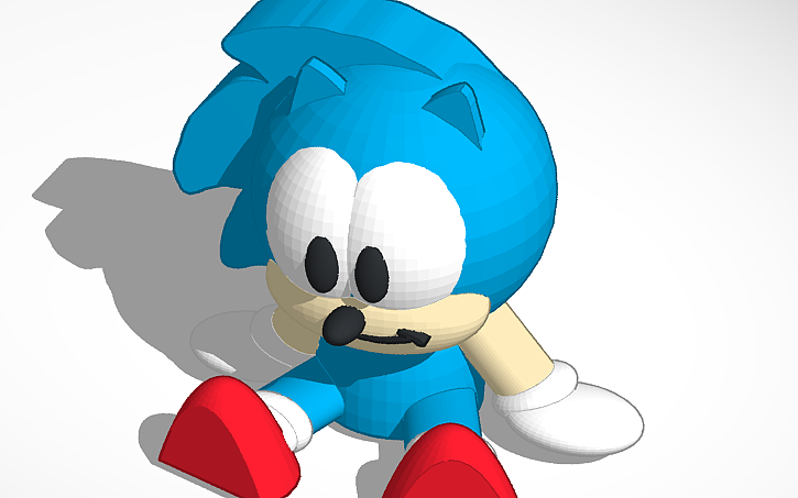 3D design Tiny sonic the hedgehog - Tinkercad