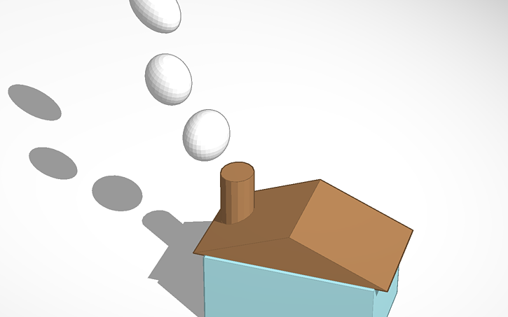 3D design Simple House w/ Chimney - Tinkercad