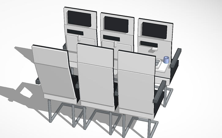 3D design Dan's airplane economy seats - Tinkercad
