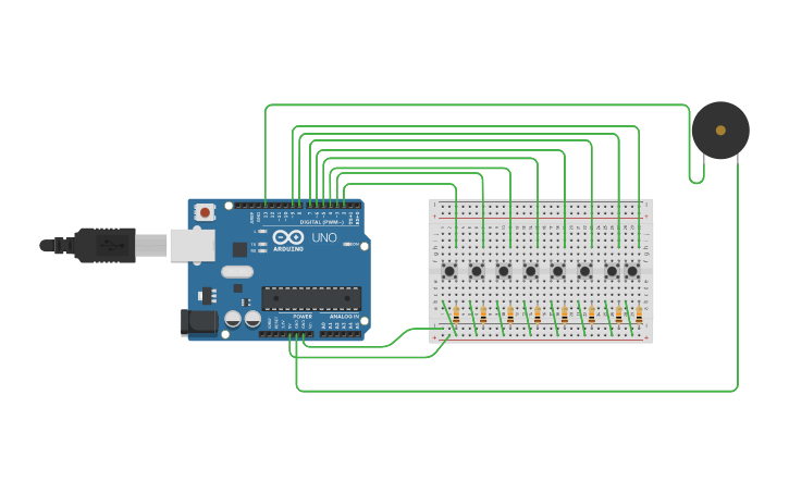 Circuit design Tone with Buzzer | Tinkercad
