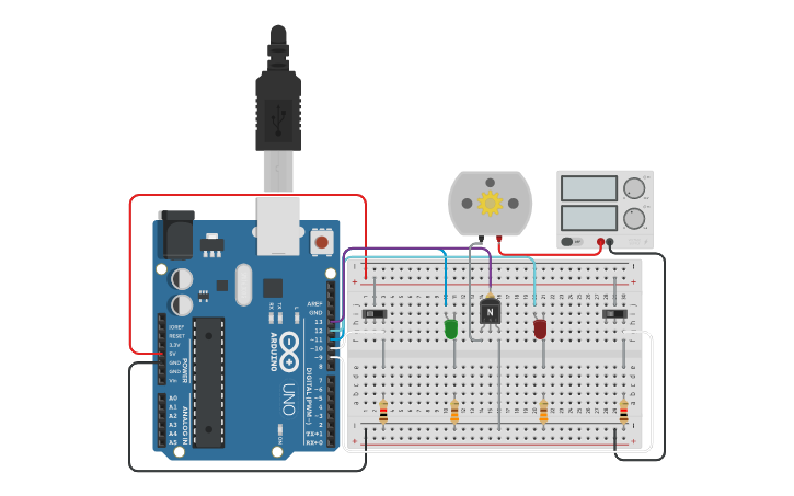 Circuit Design Controllo Motore Tinkercad