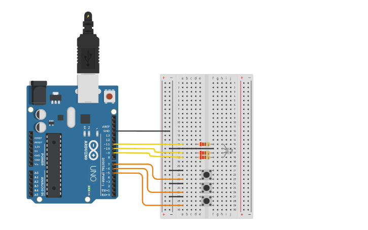 Circuit design Ejercicio 5 ESP32 (ITC) - Tinkercad