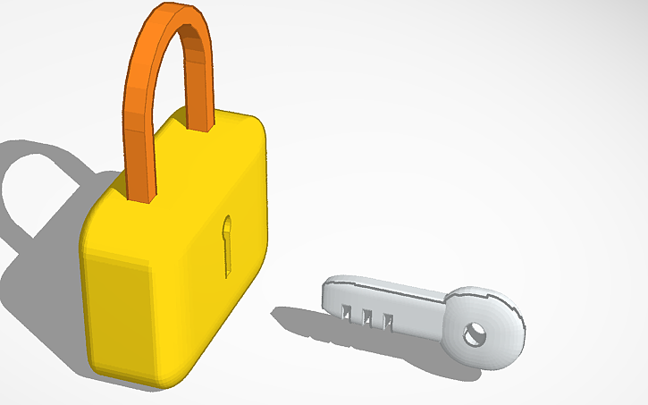 3D design Lock and Key - Tinkercad