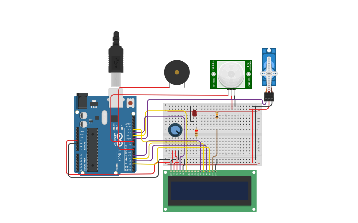 Circuit design Security System - Tinkercad