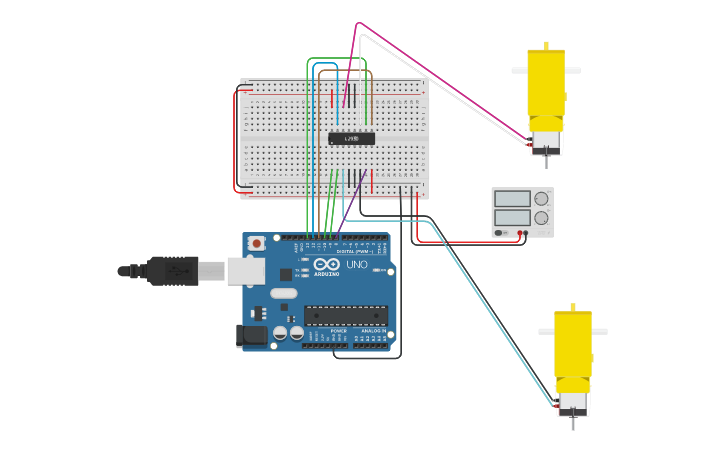 Circuit design lab 9 - motoare | Tinkercad