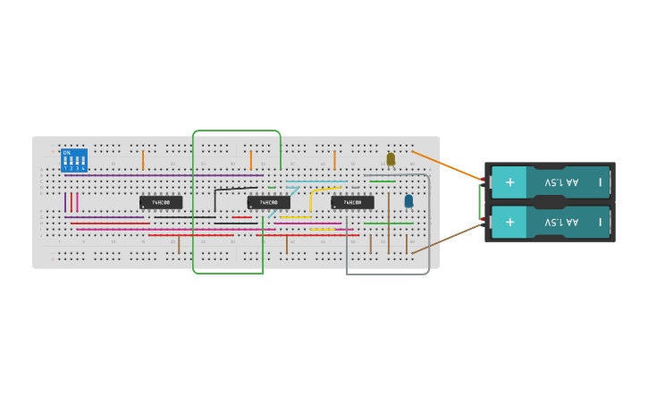 Circuit design full adder - Tinkercad