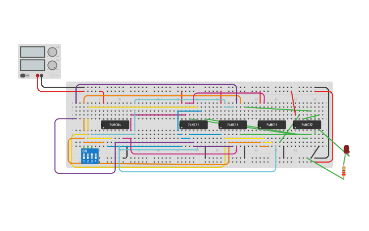 Circuit design 3 to 8 decoder - Tinkercad