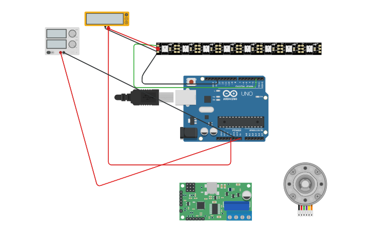 Circuit Design Neopixel Strip Tinkercad
