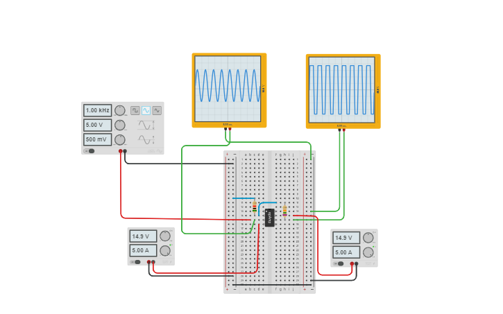 Circuit Design Non Inverting Amplifier Tinkercad