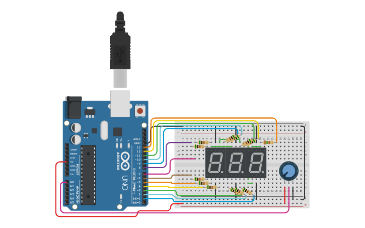Circuit design POE Arduino Task 9 | Tinkercad