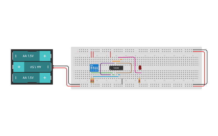 Circuit design Nand con Nor | Tinkercad