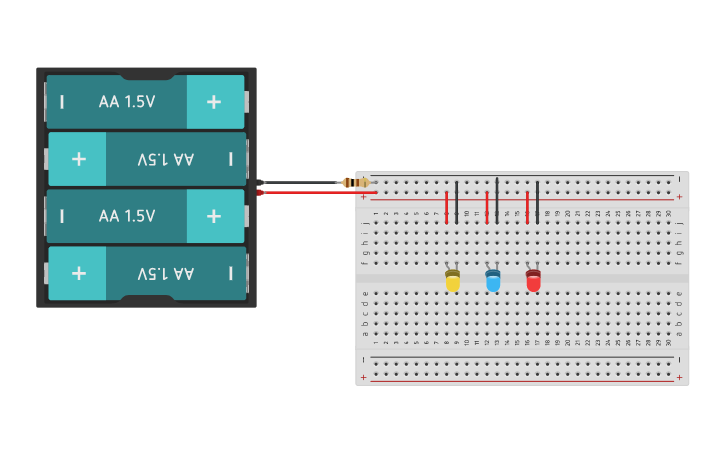 Circuit design Conexión protoboard | Tinkercad