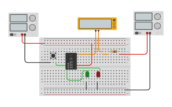 Circuit design RELÉ Y FOCOS - Tinkercad