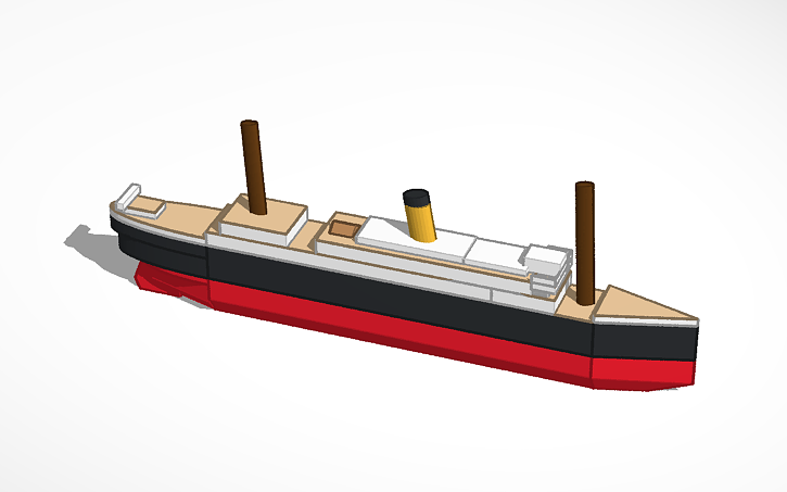 3D design SS Laurentic/ SS Calgaric - Tinkercad