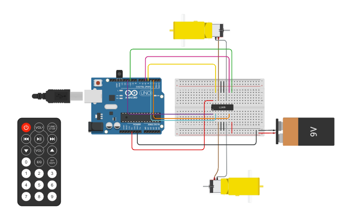 Circuit design DC MOTOR - Tinkercad