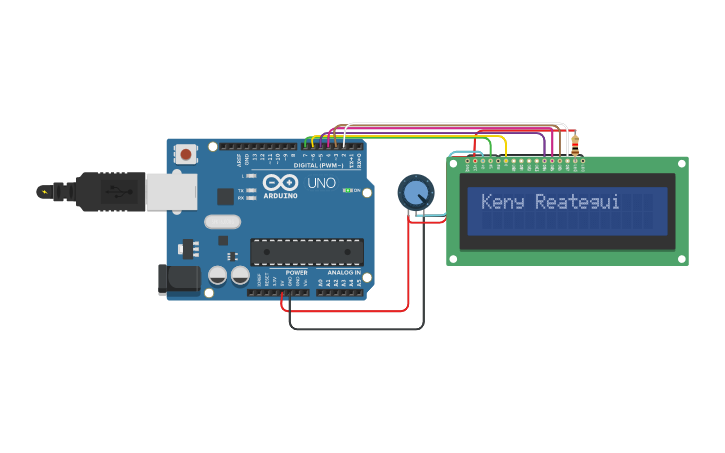 Circuit design LCD - Tinkercad