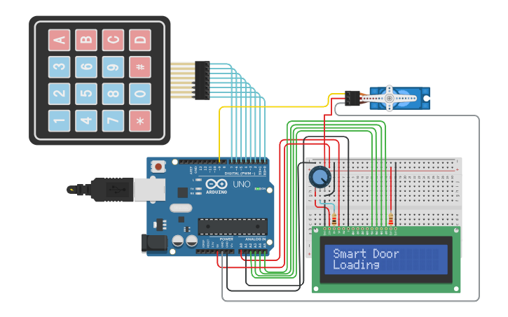 Circuit design SECURITY DOORLOCK - Tinkercad