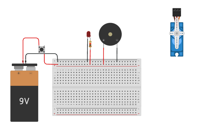 Circuit design Push Button - LED,BUZZER - Tinkercad Circuit design Push Button - LED,BUZZER - Tinkercad