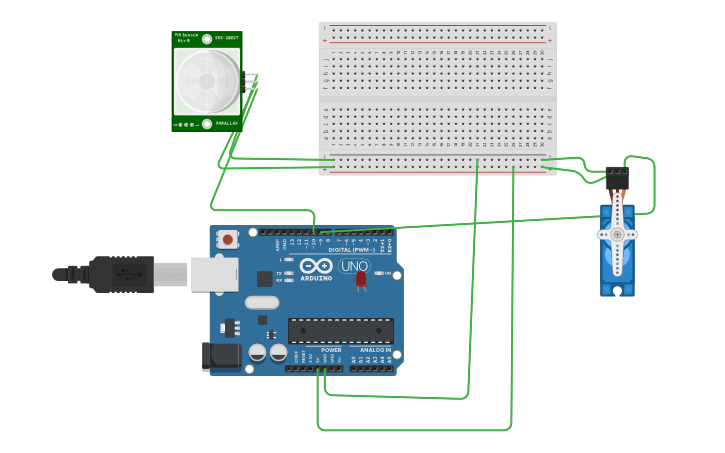 Circuit design automatic door - Tinkercad
